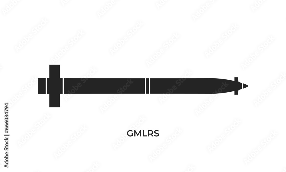 gmlrs missile icon. war, weapon and multiple launch rocket system ...
