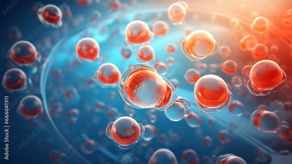 Medical illustration of body cells microscopic view Stock Illustration ...