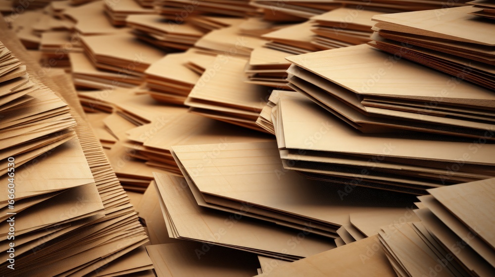 Recycling cardboard packaging concept with stacks of compressed ...