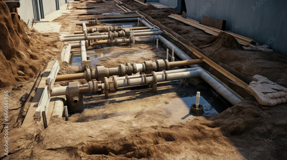 Installation of the distribution unit of heating and water supply ...