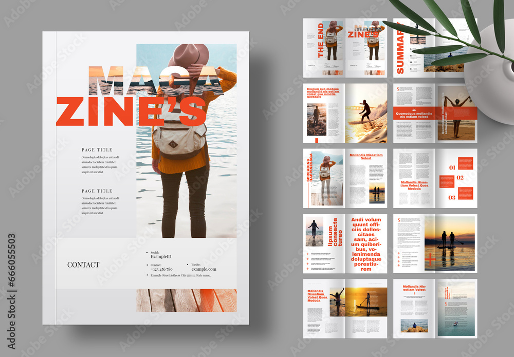 Minimalist Magazine Booklet Template Stock Template | Adobe Stock