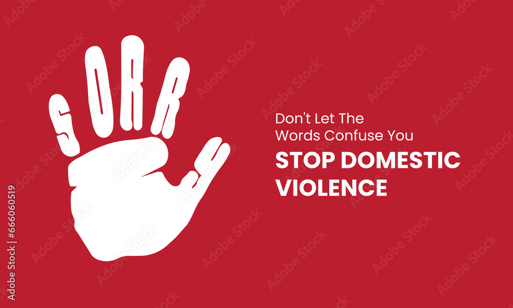 Stop, domestic violence, creative social issue, flat illustration ... Stop, domestic violence, creative social issue, flat illustration ...