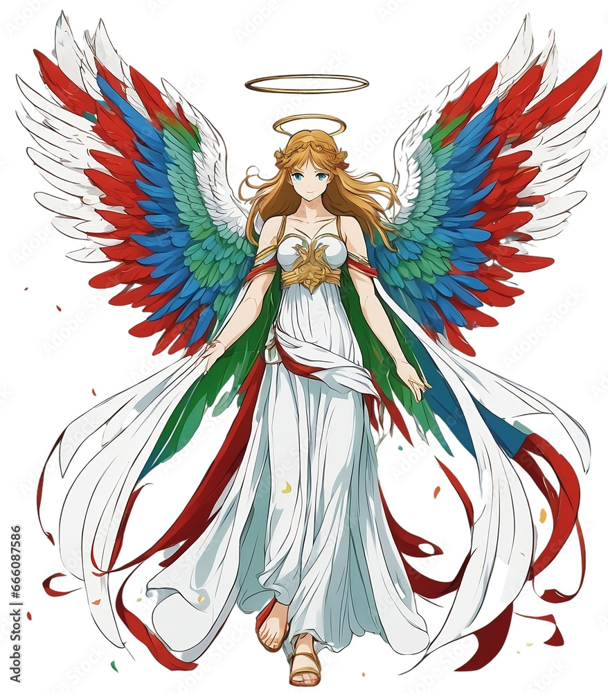 Angel,illustration, vector,colorized wings,white background,anime style ...