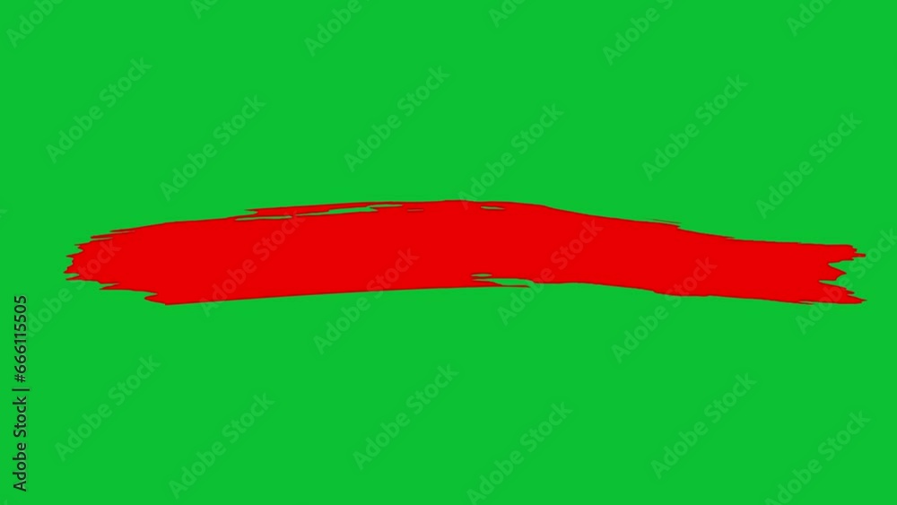 Vidéo Stock Red color brush stroke animation on green screen. Brush ...
