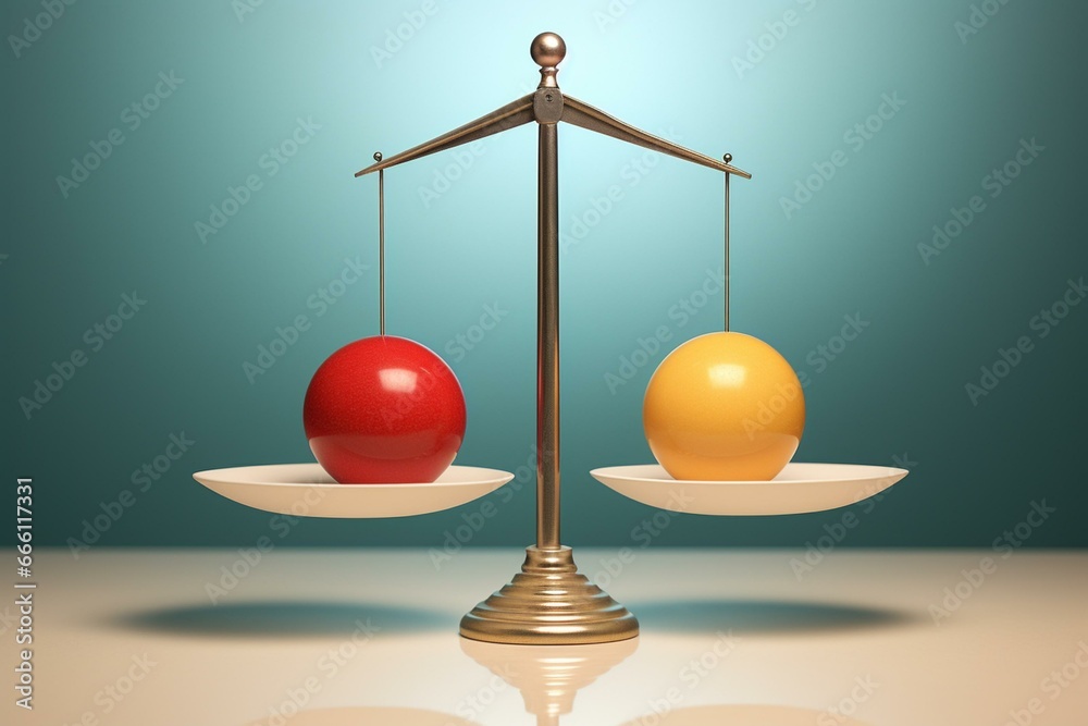 Balance and harmony between logic and emotions symbolized by balanced ...