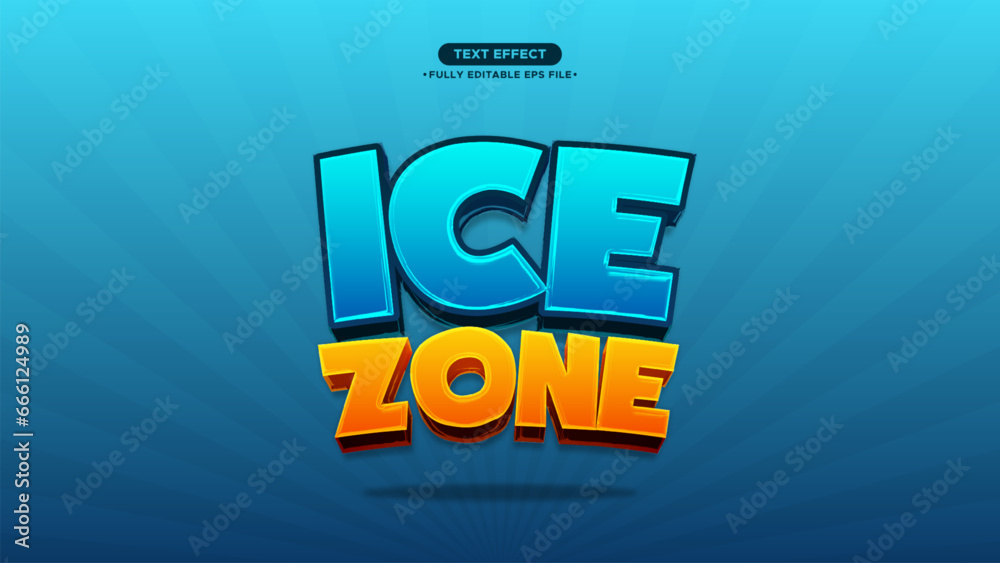 Ice Cartoon Animation 3D Vector Text Effect. Editable Font and Text ...