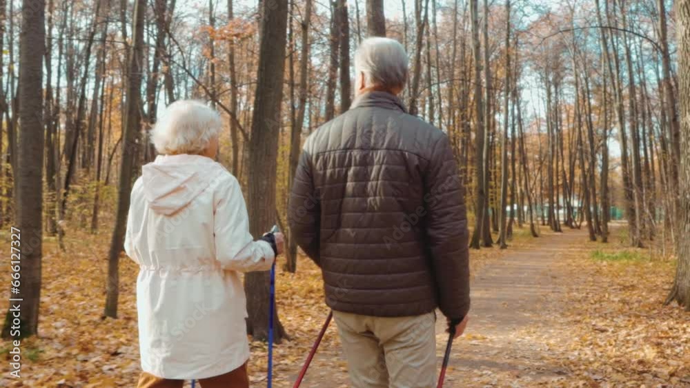 careless old couple go in for sport despite of their ages slow motion ...