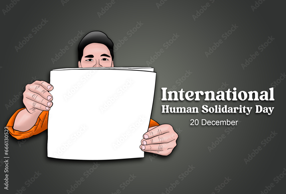 International Human Solidarity Day Vector Illustration. Concept of male ...