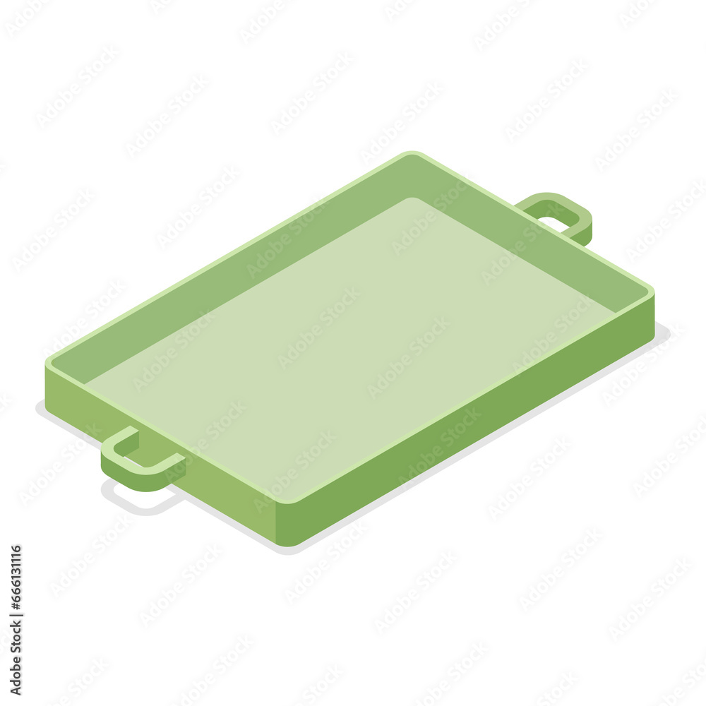 ภาพประกอบสต็อก 3D Isometric Flat Set of Empty Serving Trays. Item 4 ภาพ ...
