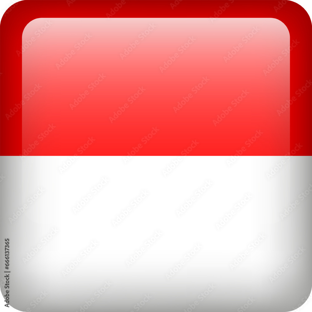 Indonesia flag button. Square emblem of Indonesia. Vector Indonesia ...