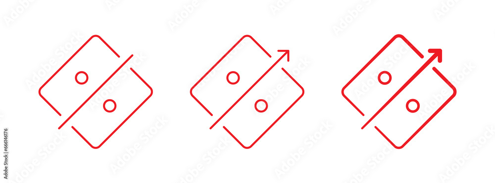 percent symbols in square. percent symbol with arrow sign. percent ...