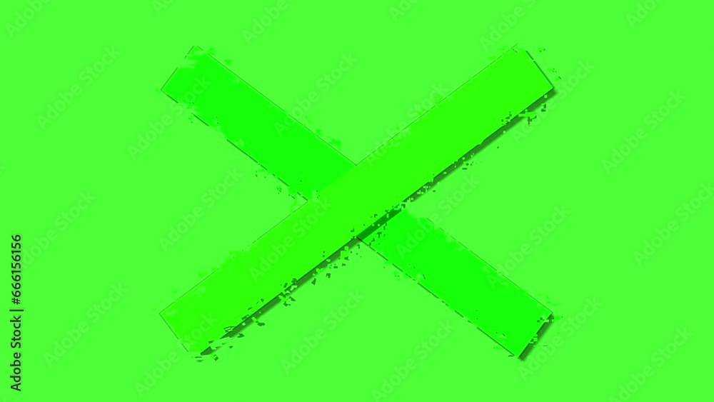 Animated hand drawn cross appears, Check mark sign symbol concept Stock ...