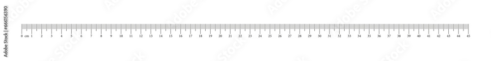 Measuring chart with 45 centimeters. Ruler scale with numbers. Length ...