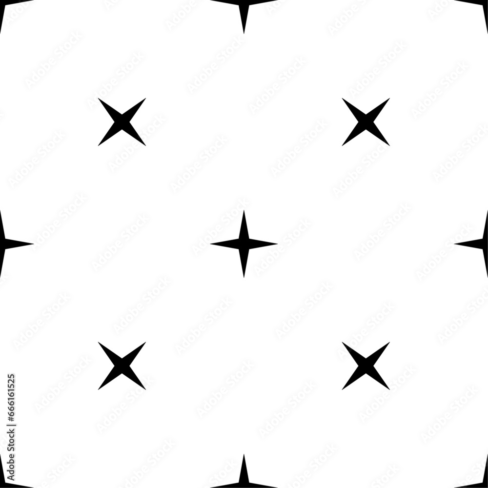 Seamless pattern of repeated black star symbols. Elements are evenly ...