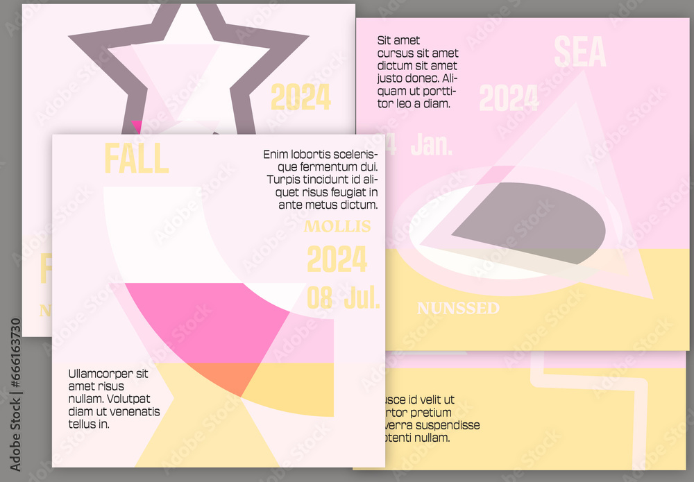 Social Media Square Post Layout Simple Overlapping Geometrical Shapes ...