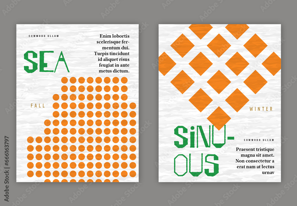 US Letter Flyer Simple Geometric Shapes Retro Colored Textured Stock ...