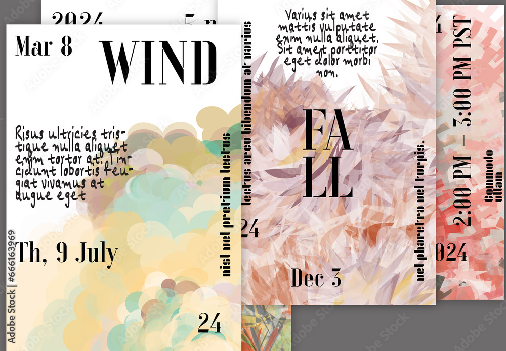 A4 Flyer With Transparent Overlapping Shapes Creating Vector Watercolor ...