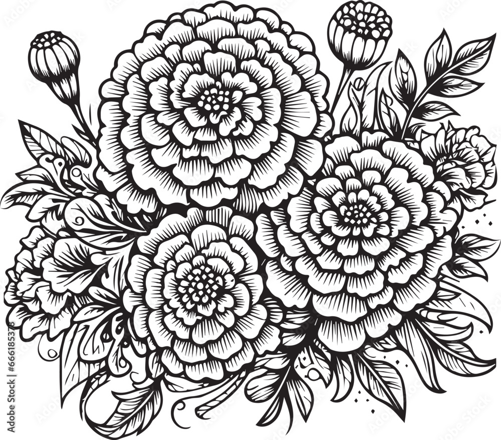 Relaxation flower coloring pages for adults, tropical unique flower ...
