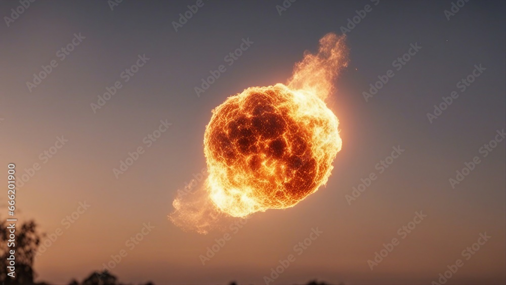 explosion with alpha channel A fireball exploding in the air, with a ...