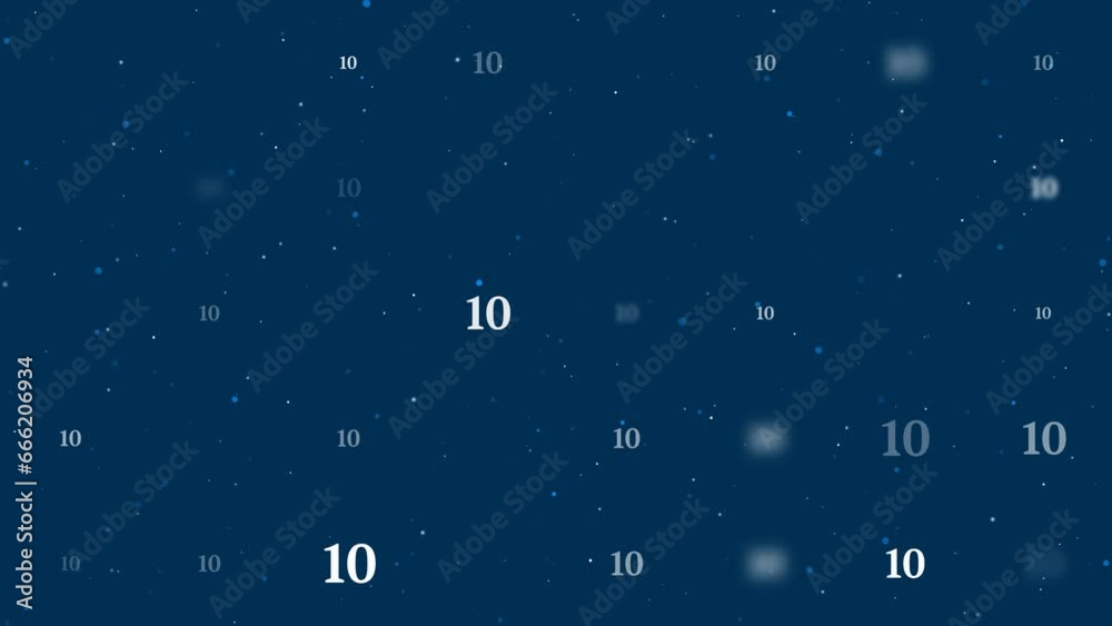Template animation of evenly spaced number ten symbols of different ...