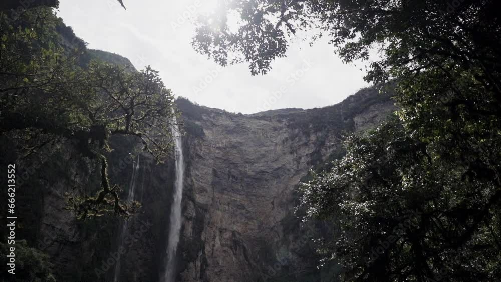 Gocta Cataracts, Catarata del Gocta, are perennial waterfalls with two ...