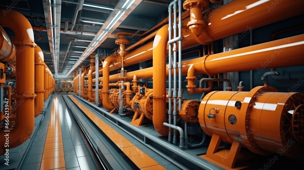 Complex network of pipes, Thermal Power Plant Piping and ...