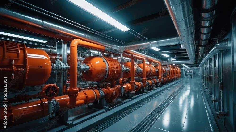 Complex network of pipes, Thermal Power Plant Piping and ...