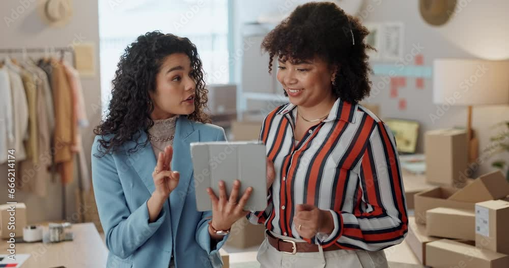 Fashion designer, collaboration and tablet for ecommerce, social media ...