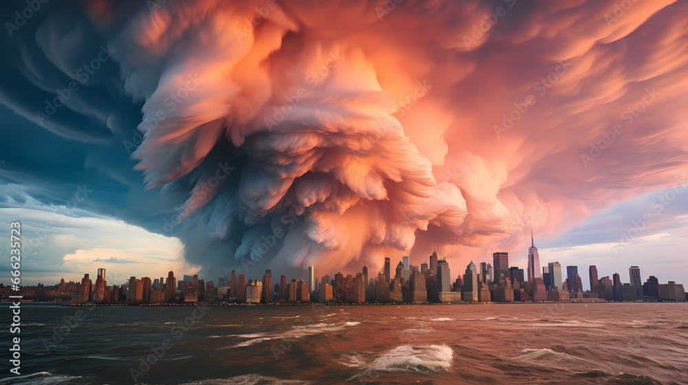 Surreal photography of dangerous typhoon background Stock Illustration ...