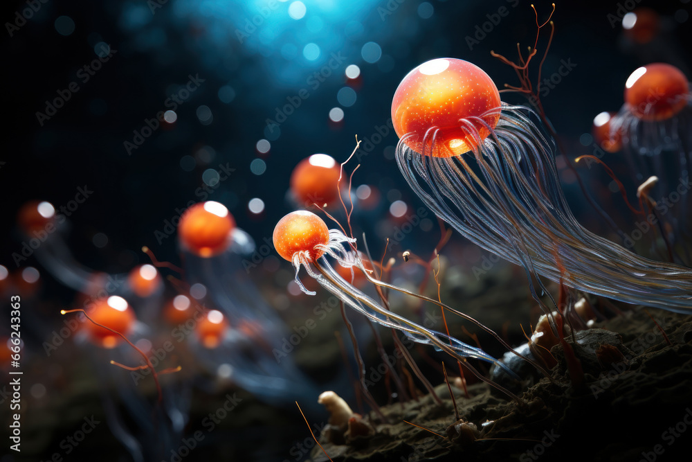 The graceful movement of microplankton in ocean water, contributing to ...