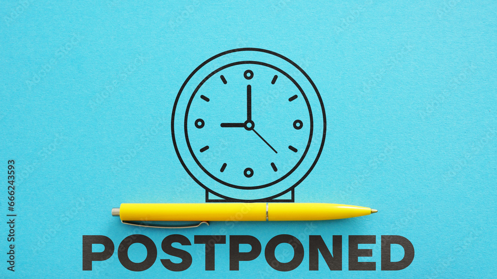 Postponed concept for business meeting, website advertising and others ...