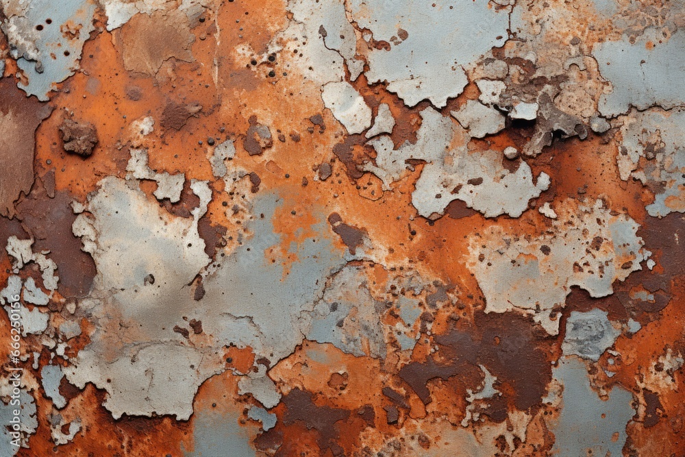 "Peeling Metal Texture: A close-up shot revealing the deteriorating ...
