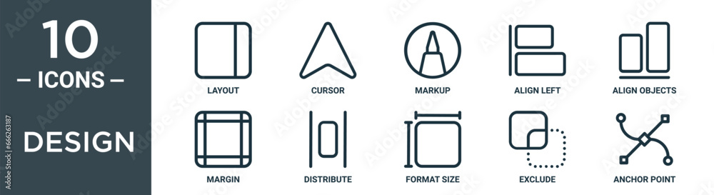 design outline icon set includes thin line layout, cursor, markup ... design outline icon set includes thin line layout, cursor, markup ...
