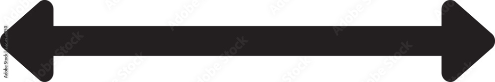 Arrow double long, straight right line, black bold cursor, horizontal element, thick pointer ...