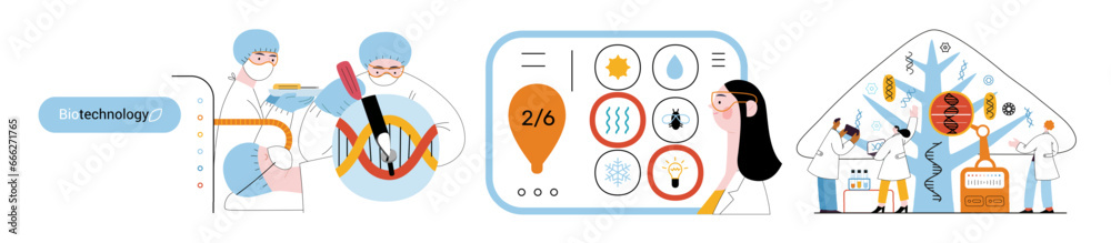 Bio Technology -modern flat vector concept illustration of improving ...