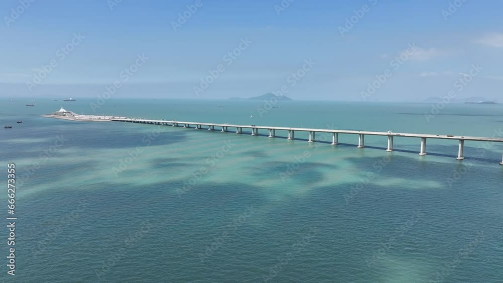 skyview of Hong Kong-Zhuhai-Macao Bridge at Chek Lap Kok Lantau Island ...