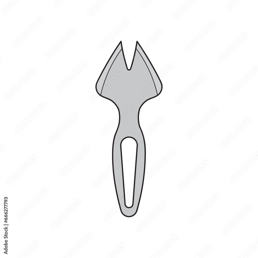 Kids drawing Cartoon Vector illustration two tines spork Isolated in ...