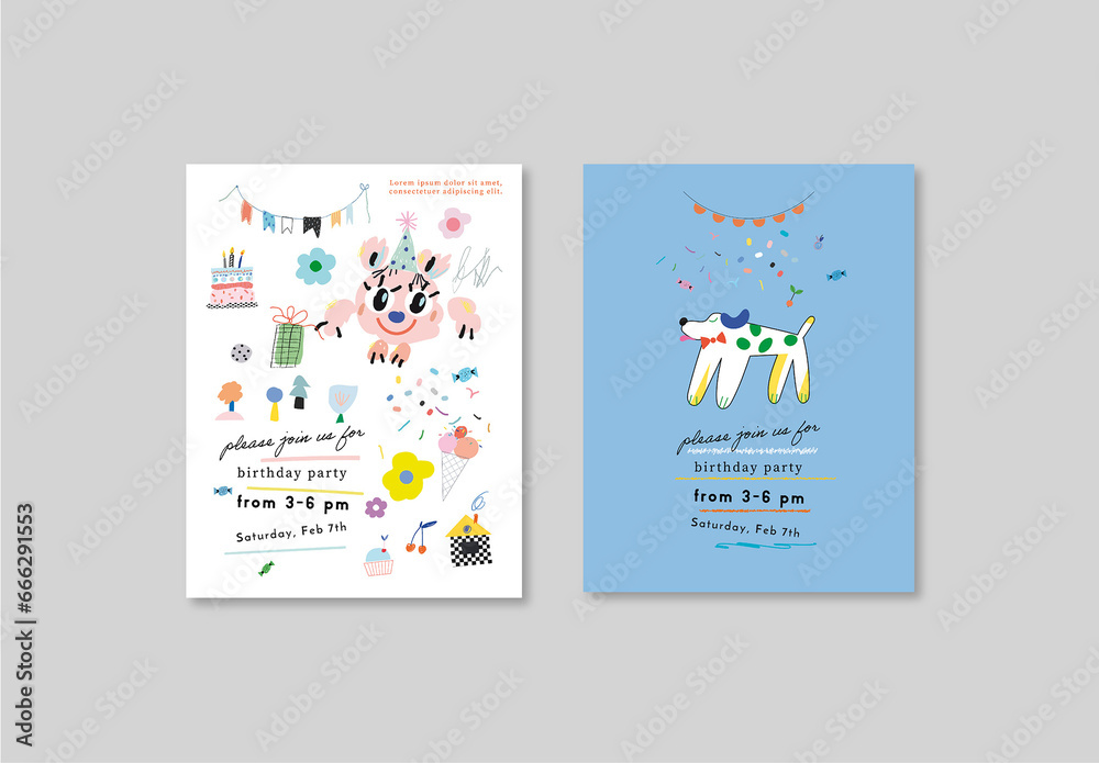 Fun Birthday Poster Layout Stock Template | Adobe Stock