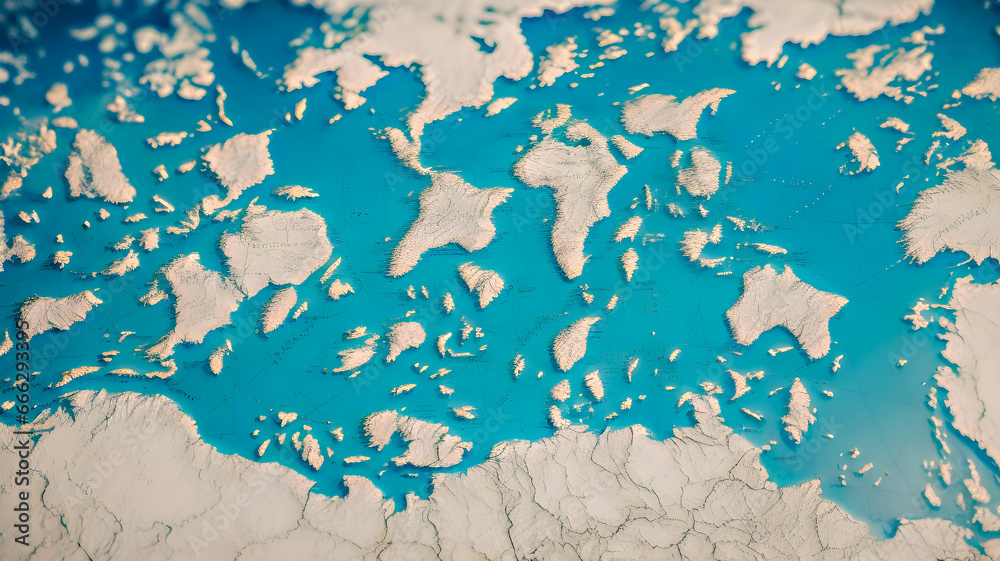 AI-generated photo of a map of world countries with no name depicting ...