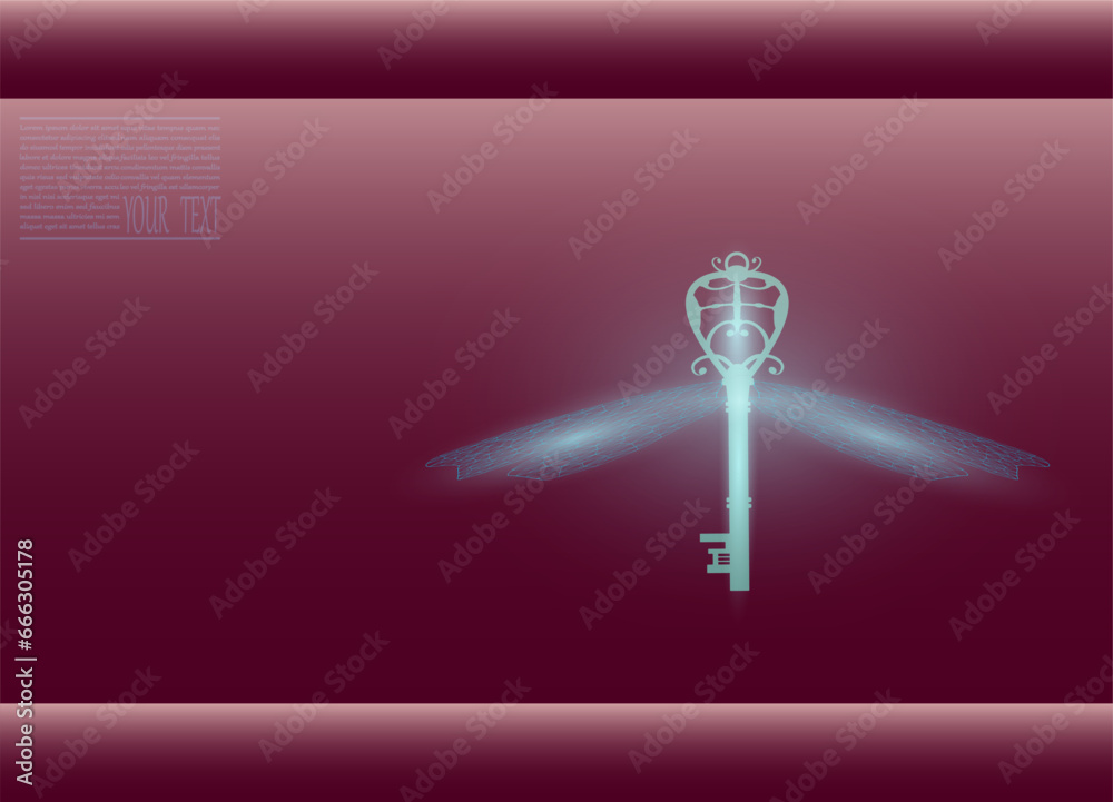 Vecteur Stock Butterfly wing key. Butterfly winged lock key made of ...