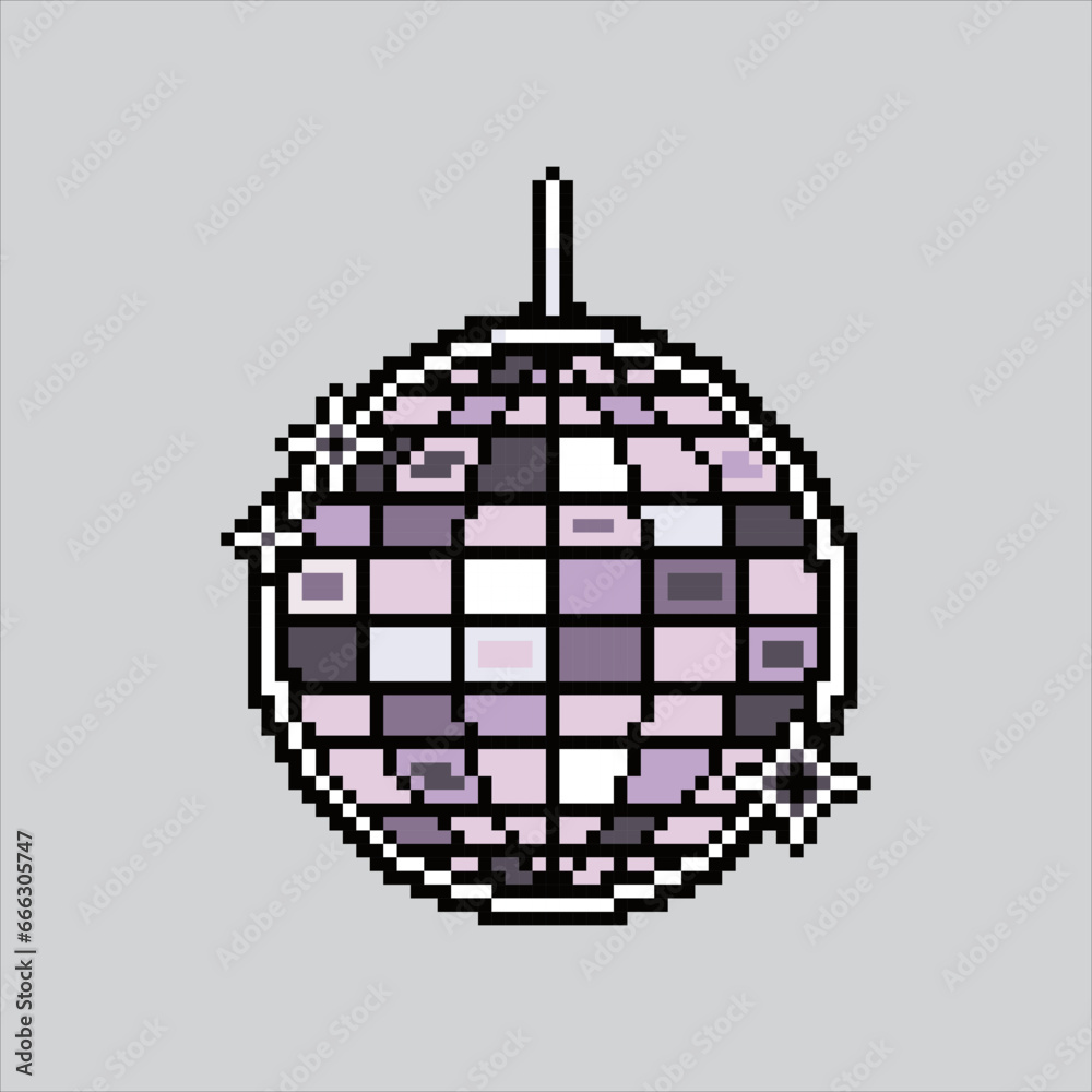 Pixel Art Illustration Disco Lamp Pixelated Disco Party Disco Party