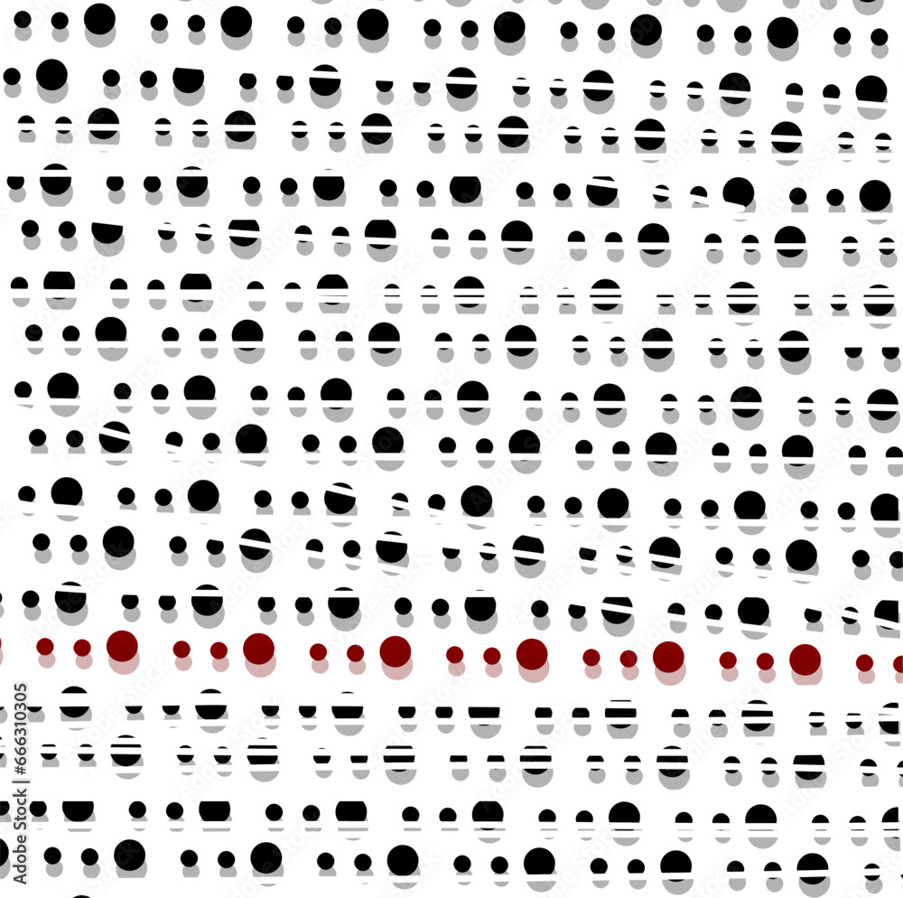 The background consists of cut dots. A stripe of whole dots is ...