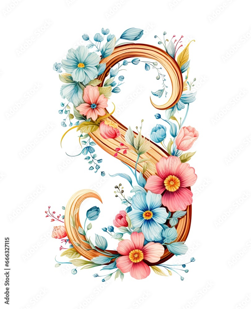 Stylish letter S on a white background. Stock Illustration | Adobe Stock