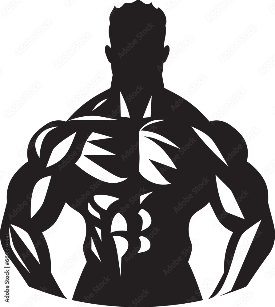 Strength in Shadows Bodybuilder Silhouette Black Steel Physique Vector ... Strength in Shadows Bodybuilder Silhouette Black Steel Physique Vector ...