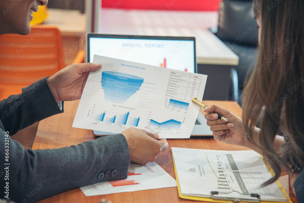 Business strategy team report chart, graph, infographic data analyze ...