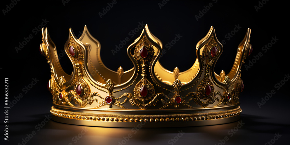 king Crown Displayed on Dark Table with black background ai grnerated ...