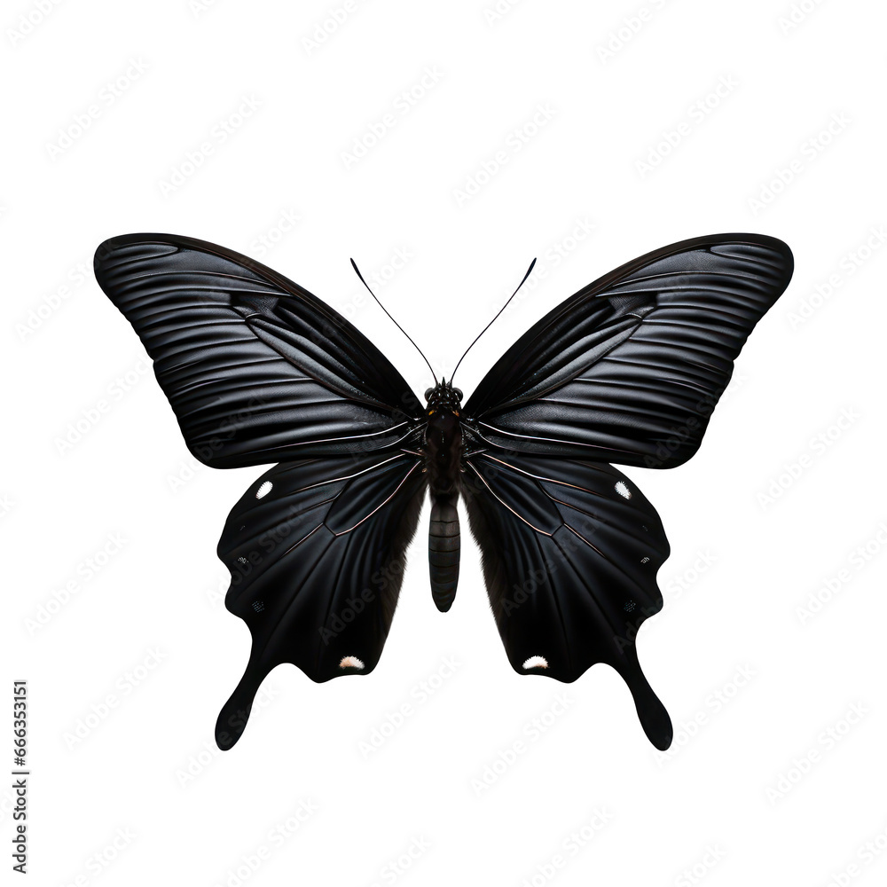 Black butterfly isolated on transparent background,transparency Stock ...