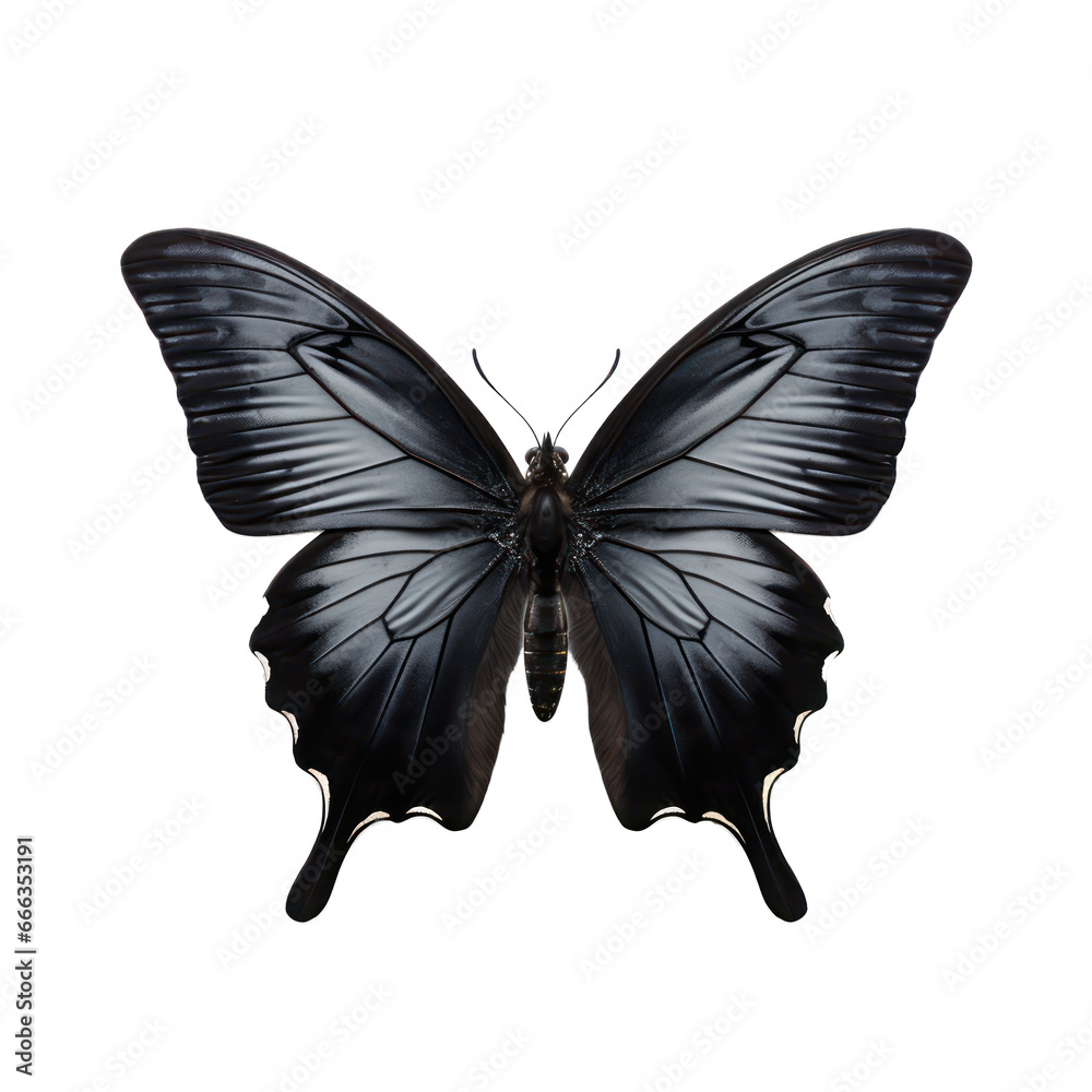 Black butterfly isolated on transparent background,transparency Stock ...