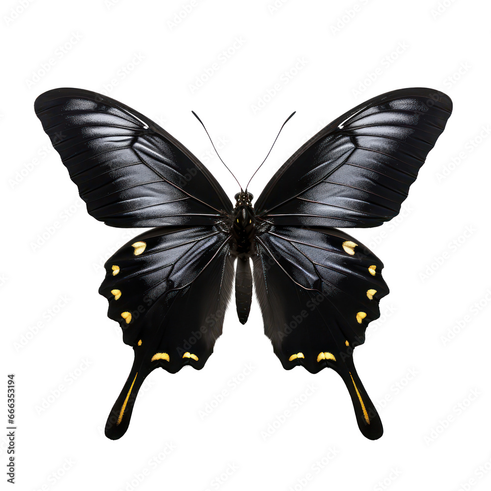 Black butterfly isolated on transparent background,transparency Stock ...