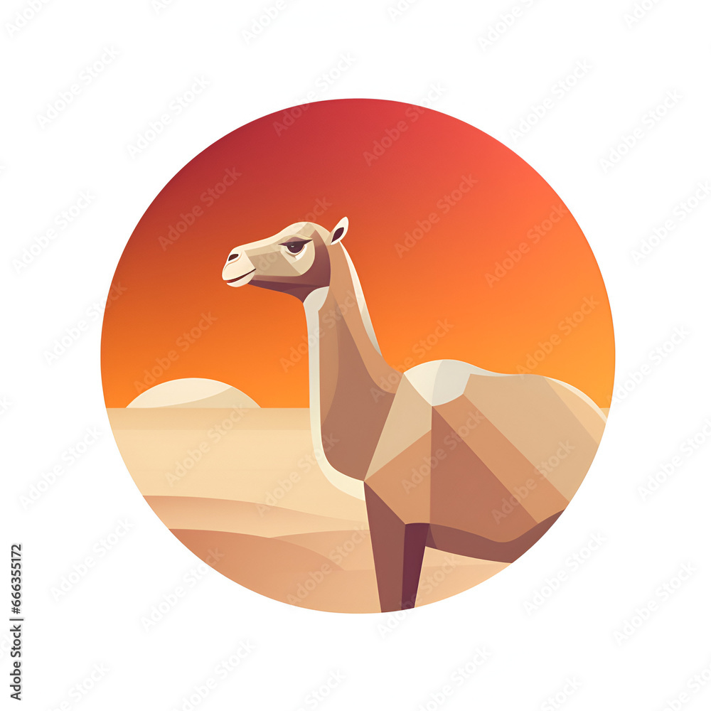 Camel Vector Style Illustration Camel Cartoon Style Logo White ...